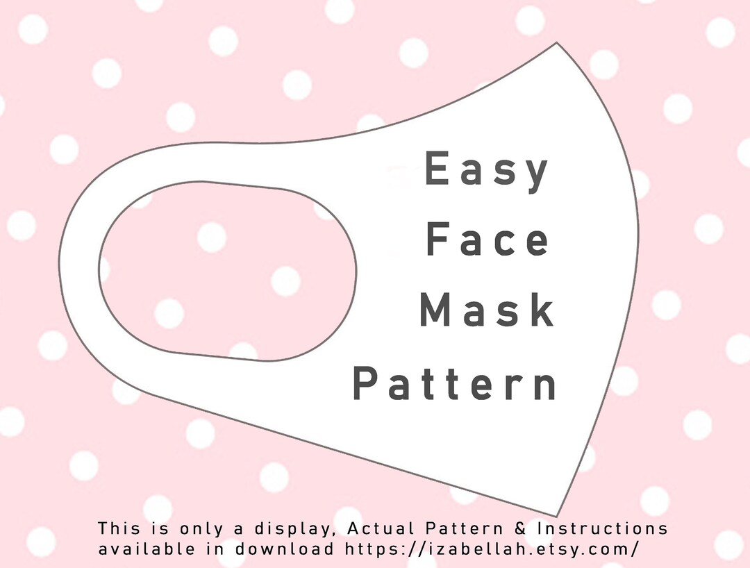Fast and Easy Sew Face Mask Pattern Template, Digital Download, DIY ...