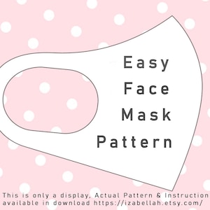 Fast and Easy Sew Face Mask Pattern Template, Digital Download, DIY ...