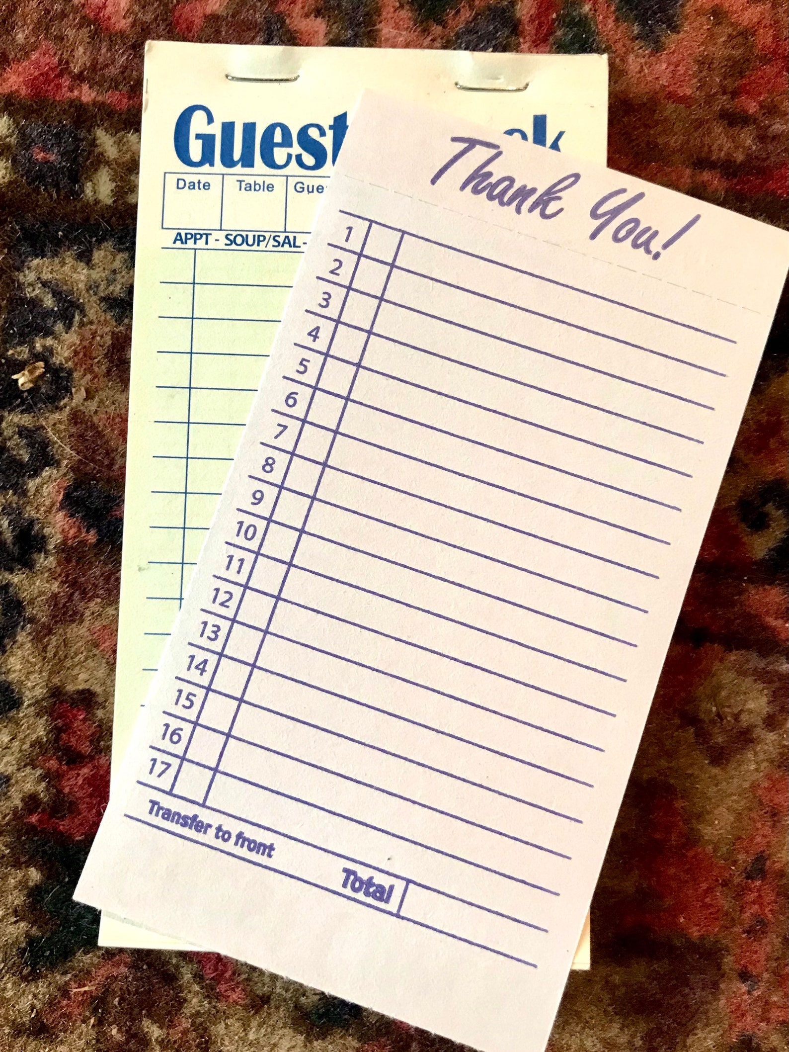Diner Guest Checks Vintage Retro Style for Junk Journaling, 1 Book (50 ...