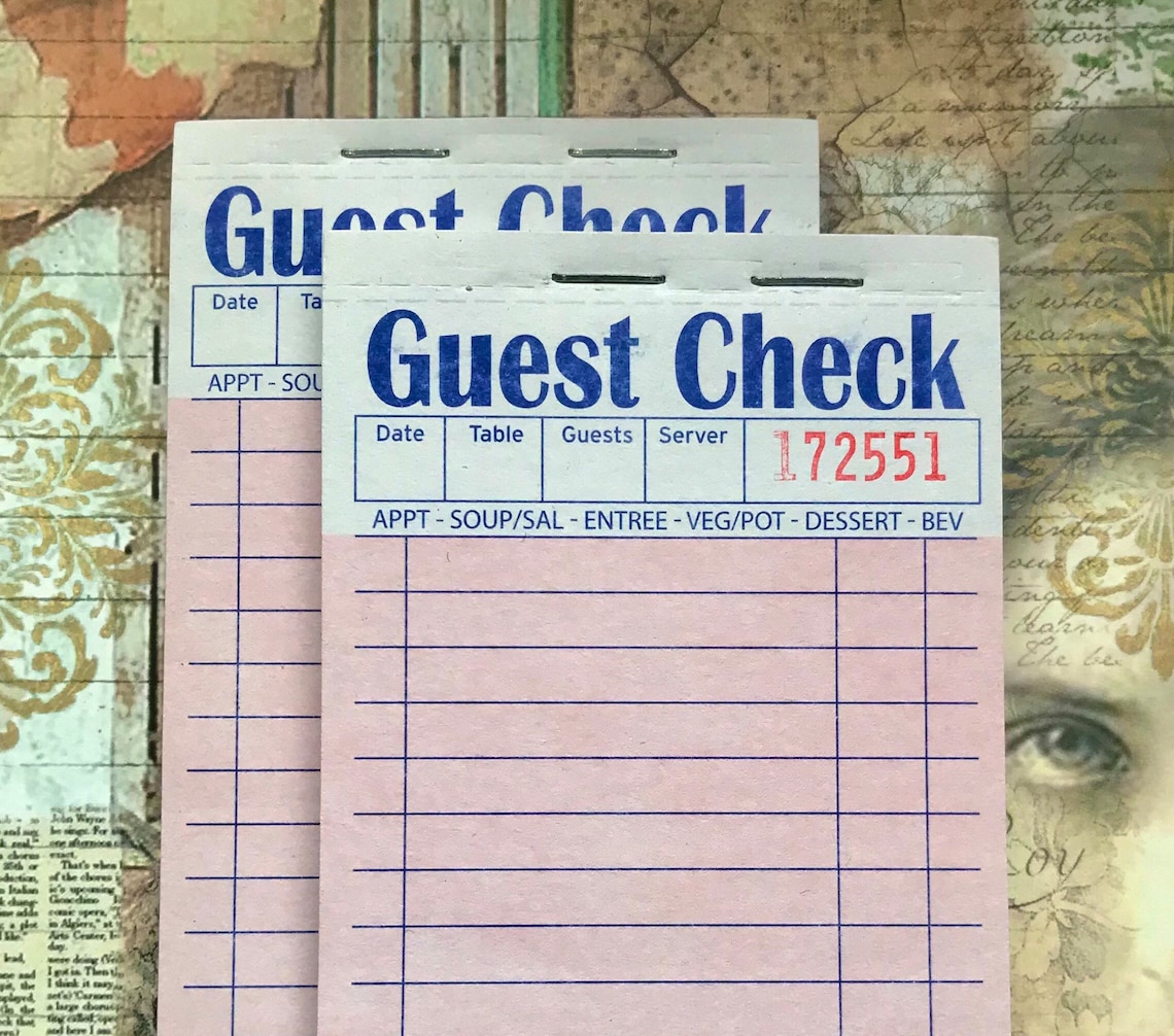 Diner Guest Checks Vintage Retro Style for Junk Journaling 1 - Etsy