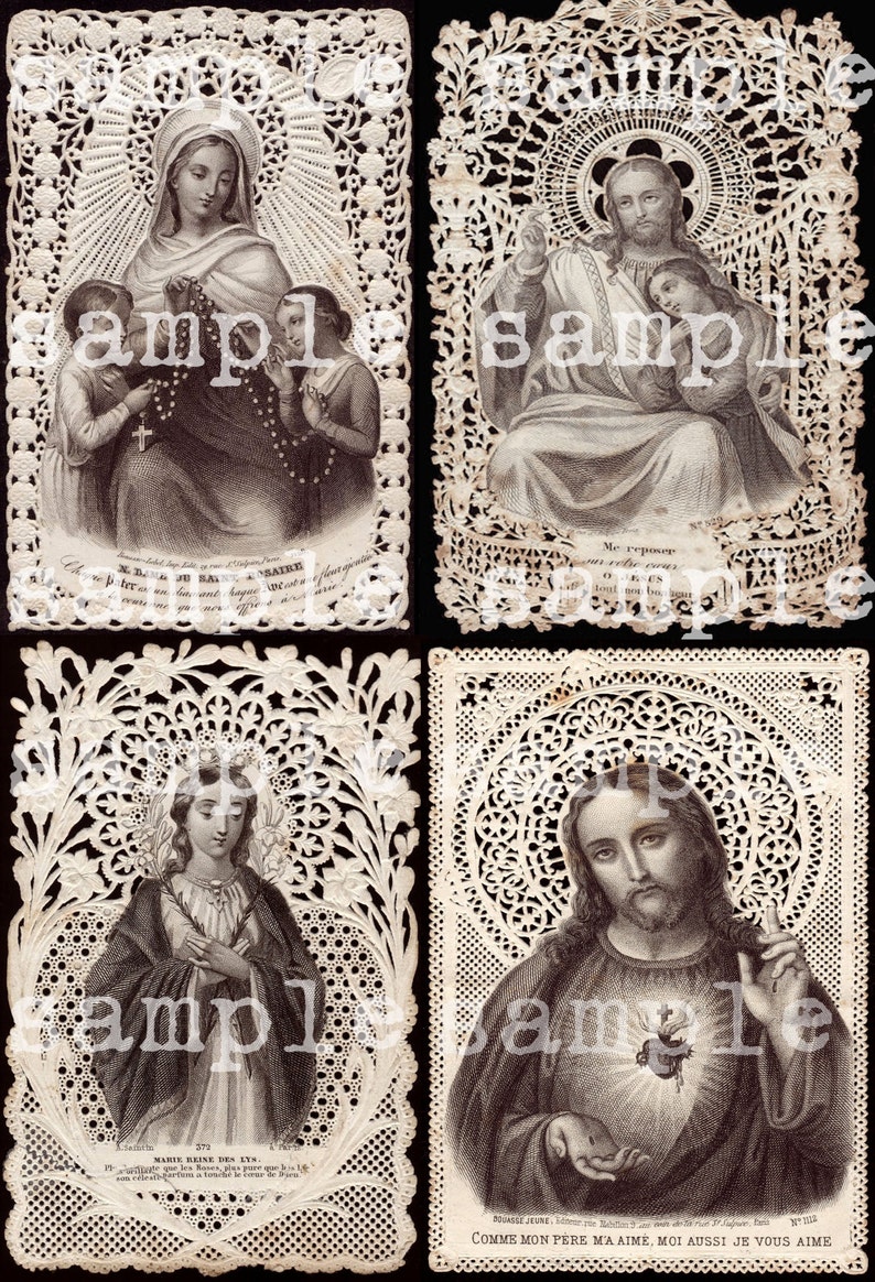 Digital Collage Sheet Instant Digital Download Rare Antique French ...