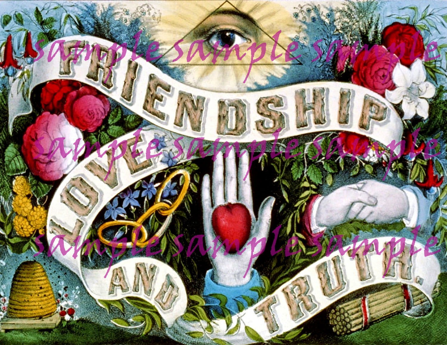 Friendship Love and Truth Decoupage Collage Diy Crafts Digital - Etsy