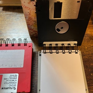 Vintage Computer Floppy Disk Notepad Journal, Nerd Geek Tech Gift, 90's Internet, Nostalgia, the ...