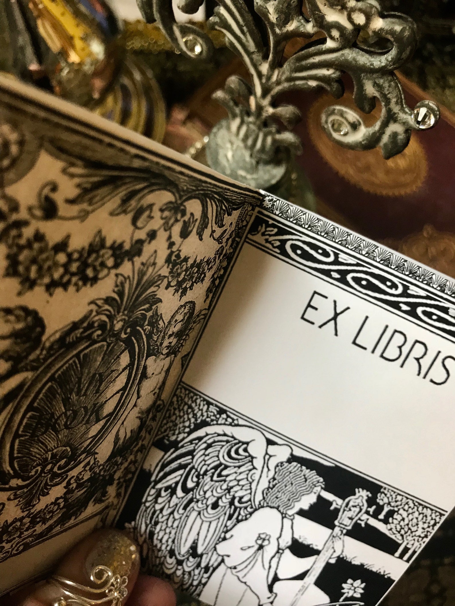 Mini Art Zine Antique Ex Libris French Book Plate Black and - Etsy