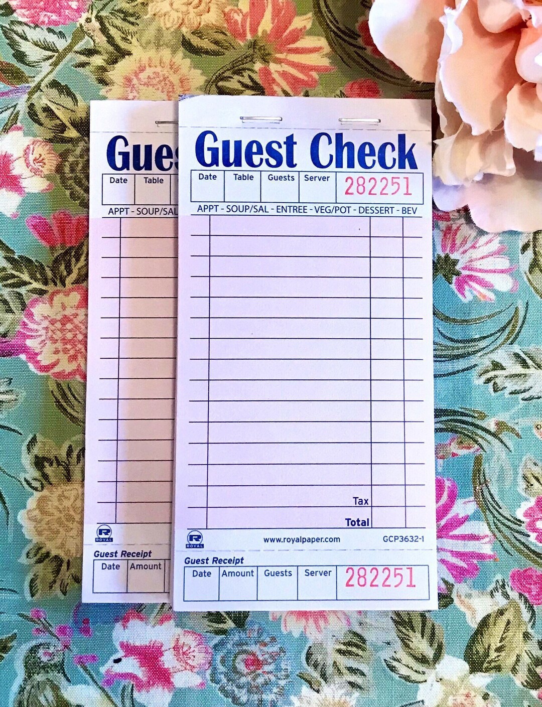 Diner Guest Checks, Vintage Retro Style for Junk Journaling, 1 Book (50 ...