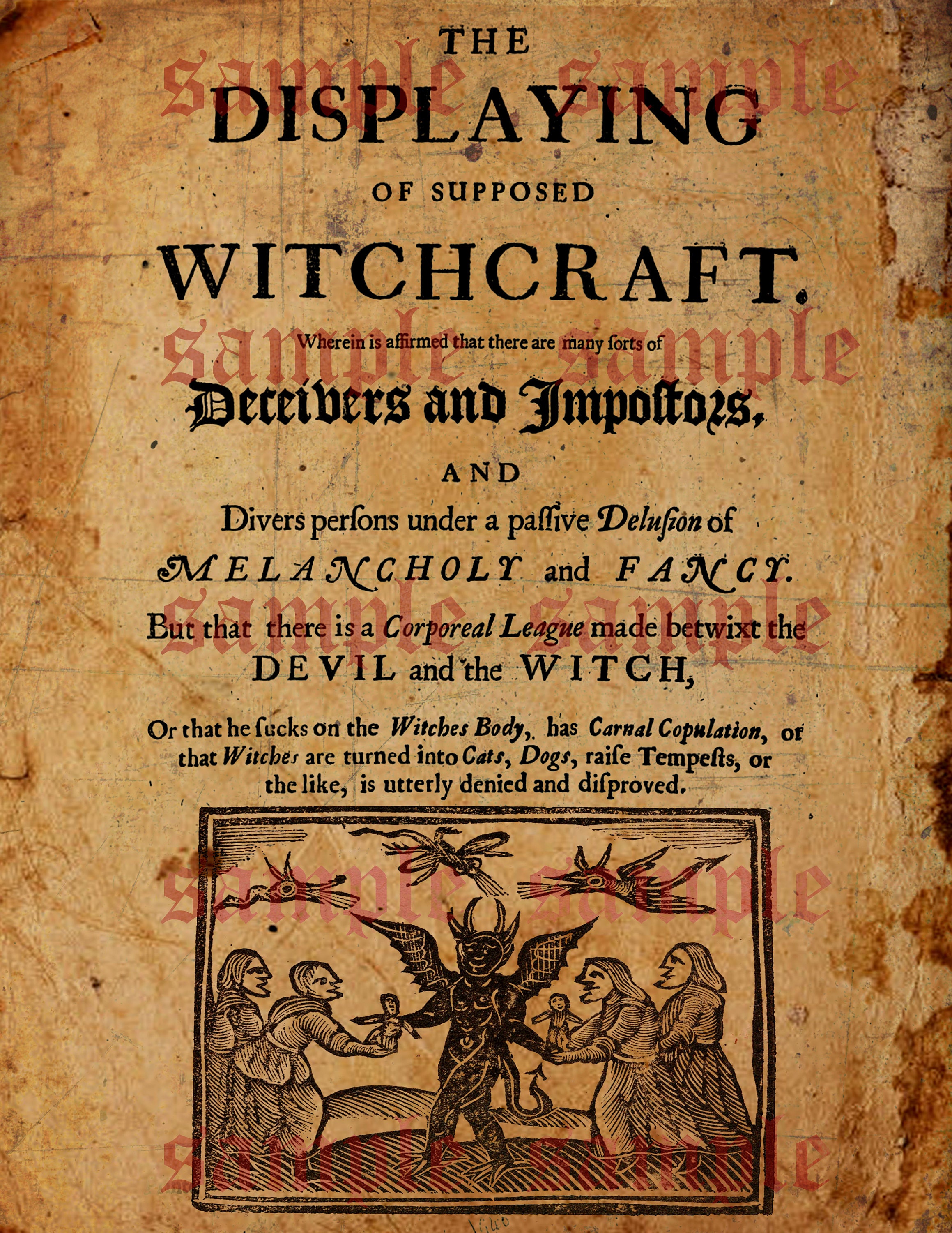 Printable Digital Download Collage Witchcraft Witch Trials Document ...