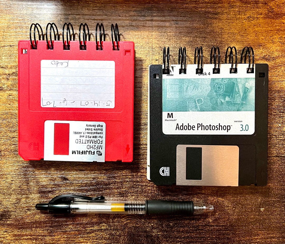 Vintage Computer Floppy Disk Notepad Journal, Nerd Geek Tech Gift, 90's ...