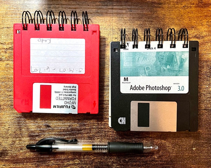 Vintage Computer Floppy Disk Notepad Journal, Nerd Geek Tech Gift, 90's ...