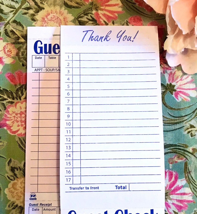 Diner Guest Checks Vintage Retro Style for Junk Journaling 1 - Etsy