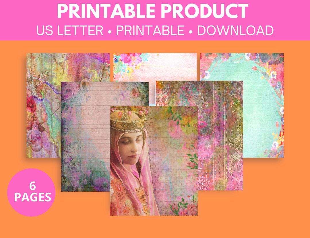 Printable Background Paper Bundle, Digital Paper Pack, Hand Painted ...