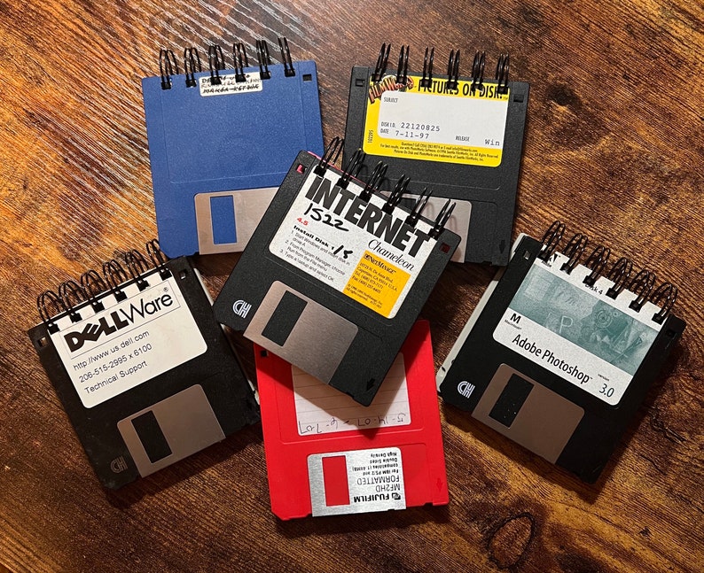 Vintage Computer Floppy Disk Notepad Journal Nerd Geek Tech - Etsy
