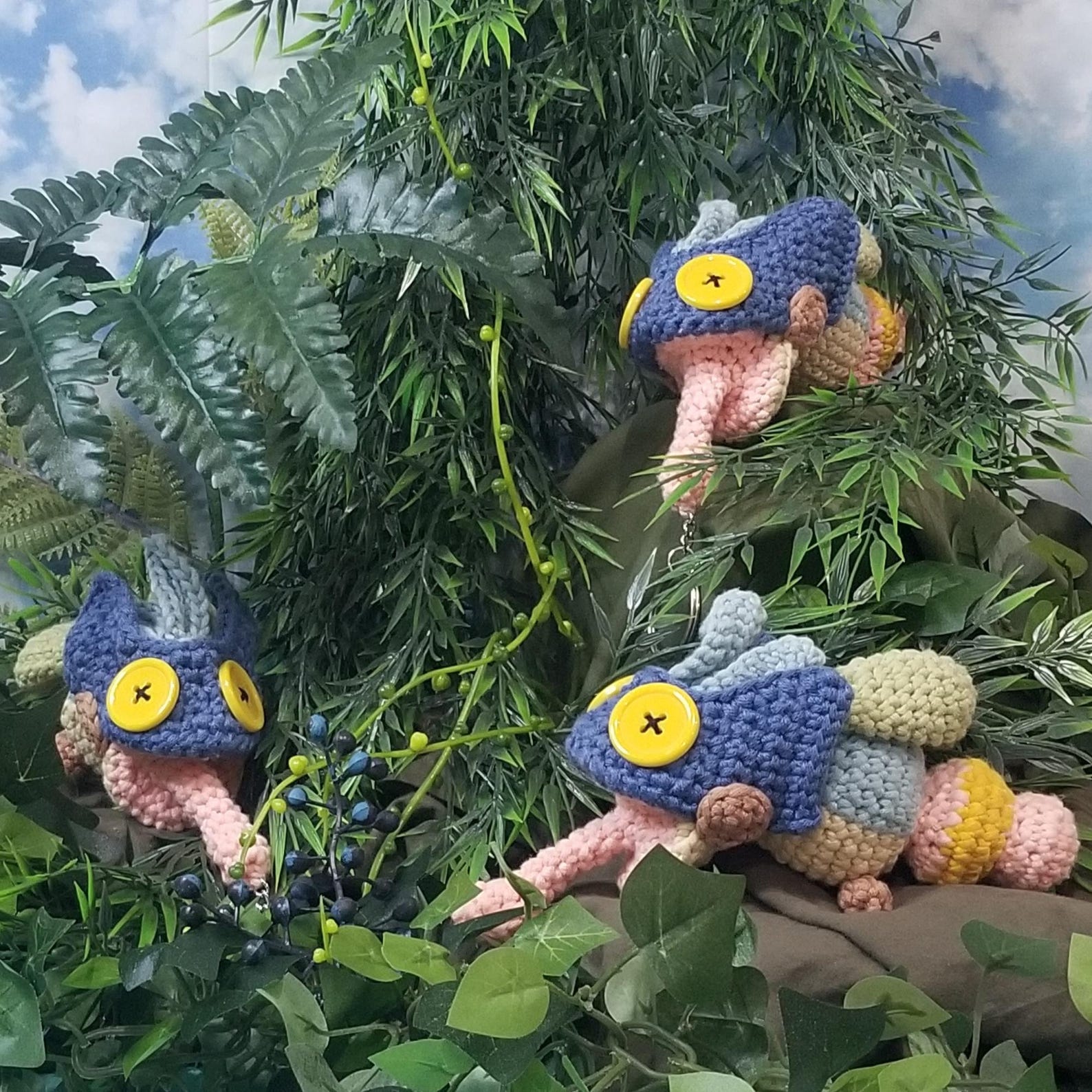 Chibi Crochet Monster Hunter Pukei-pukei Keychain Plush - Etsy