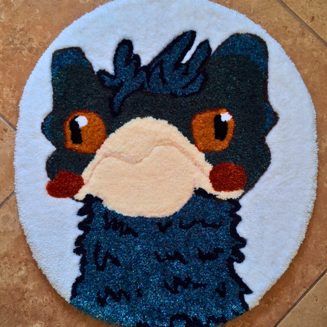 Bird Wyvern Pukei Tufted Rug | Custom Kawaii Monster Hunter Art - Etsy