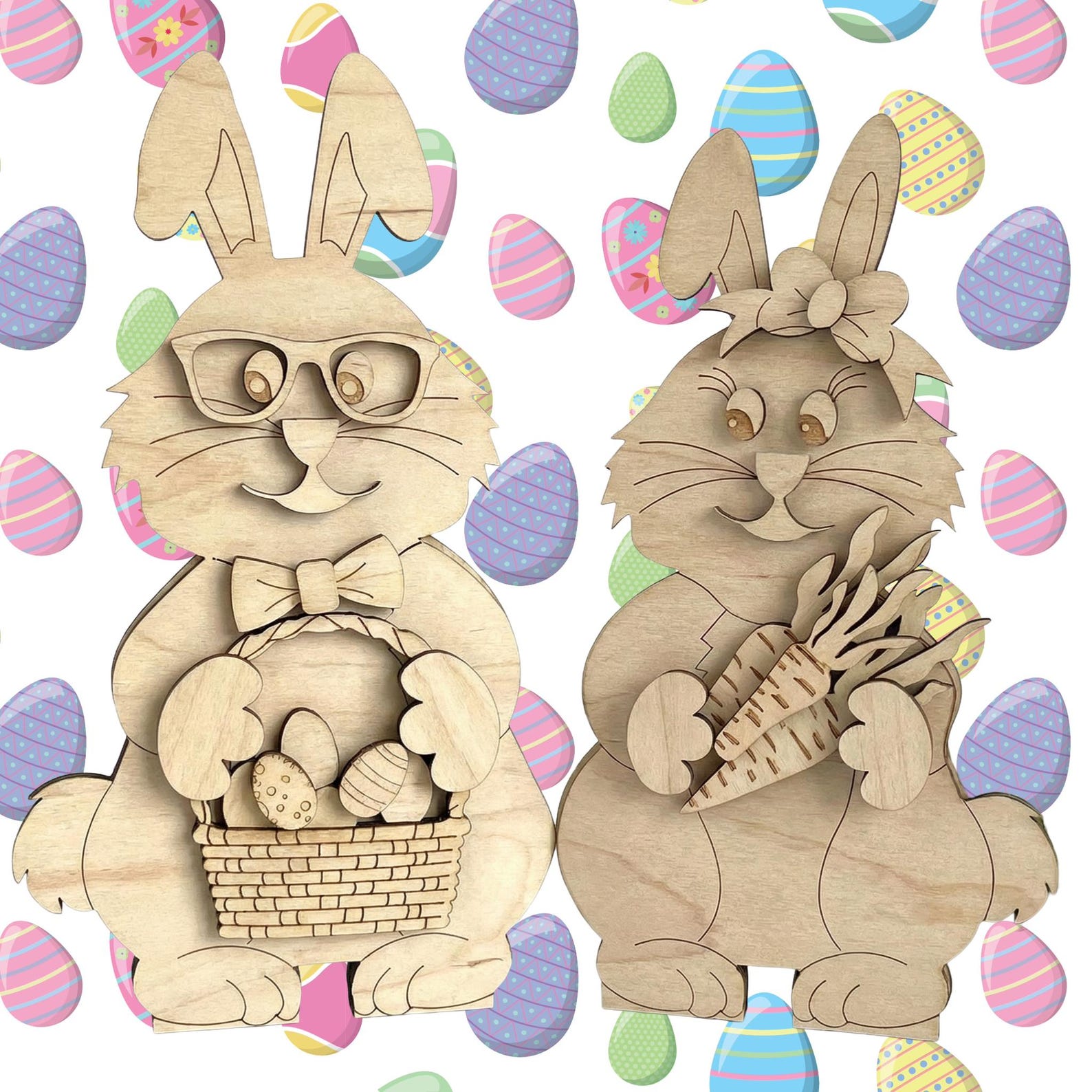 Easter Bunny Shelf Sitters - Wooden Rabbit DIY Craft Kit Spring Home ...