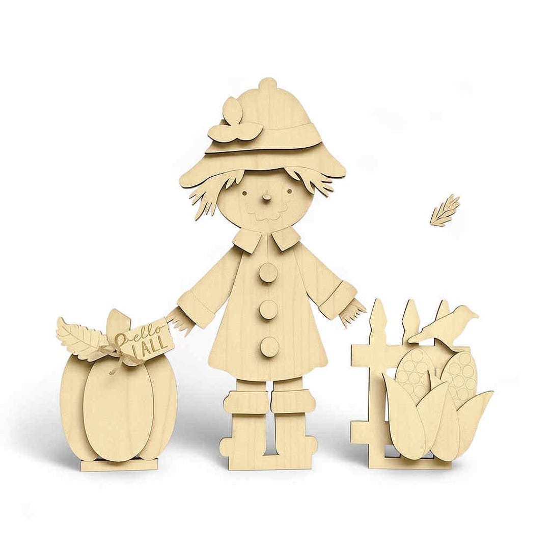 Bare Wood Scarecrow Fall Insert: Rustic Farmhouse Autumn Decor - Etsy