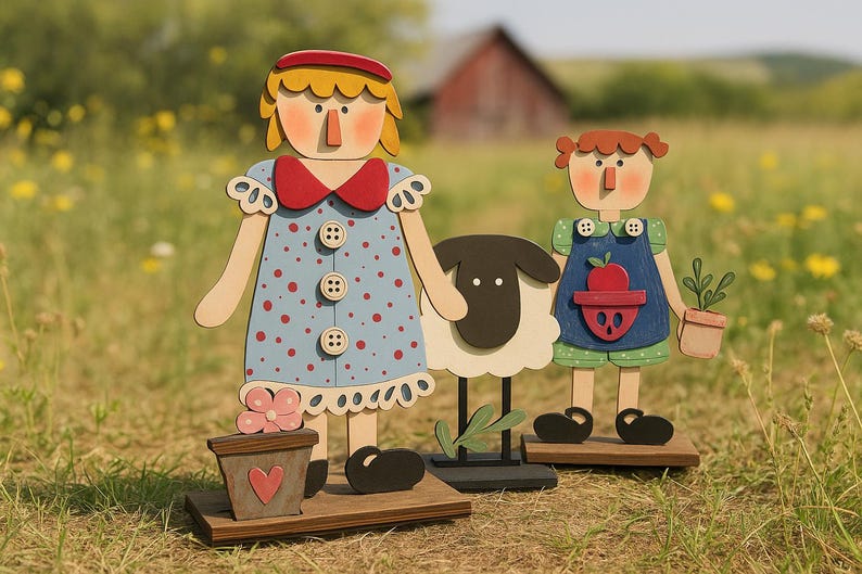 DIY Shelf Sitter Kit: Wooden Figures - Maribel, Lottie & Elowen - Etsy