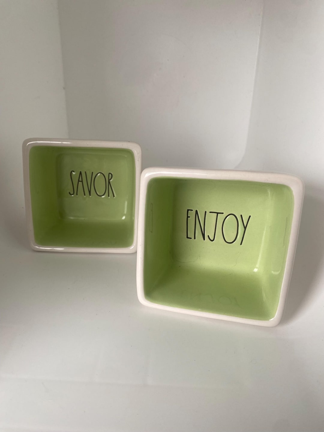 Rae Dunn Savor & Enjoy Mini Square Bowl Set - Etsy