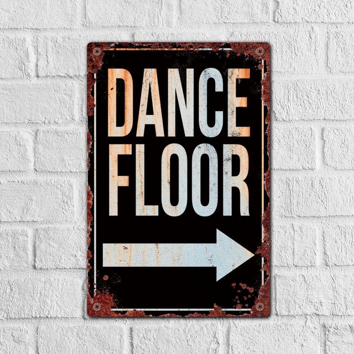 Vintage Dance Floor Metal Wall Plaque, Aluminium Wall Decor. Night Club ...