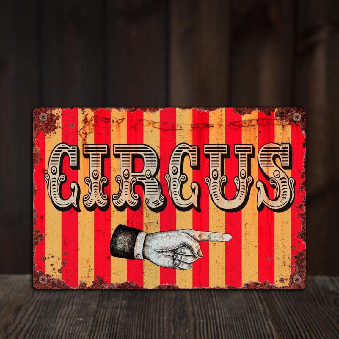 Vintage Circus Metal Sign, Tin Plaque, Tin Sign, Door Sign - Etsy