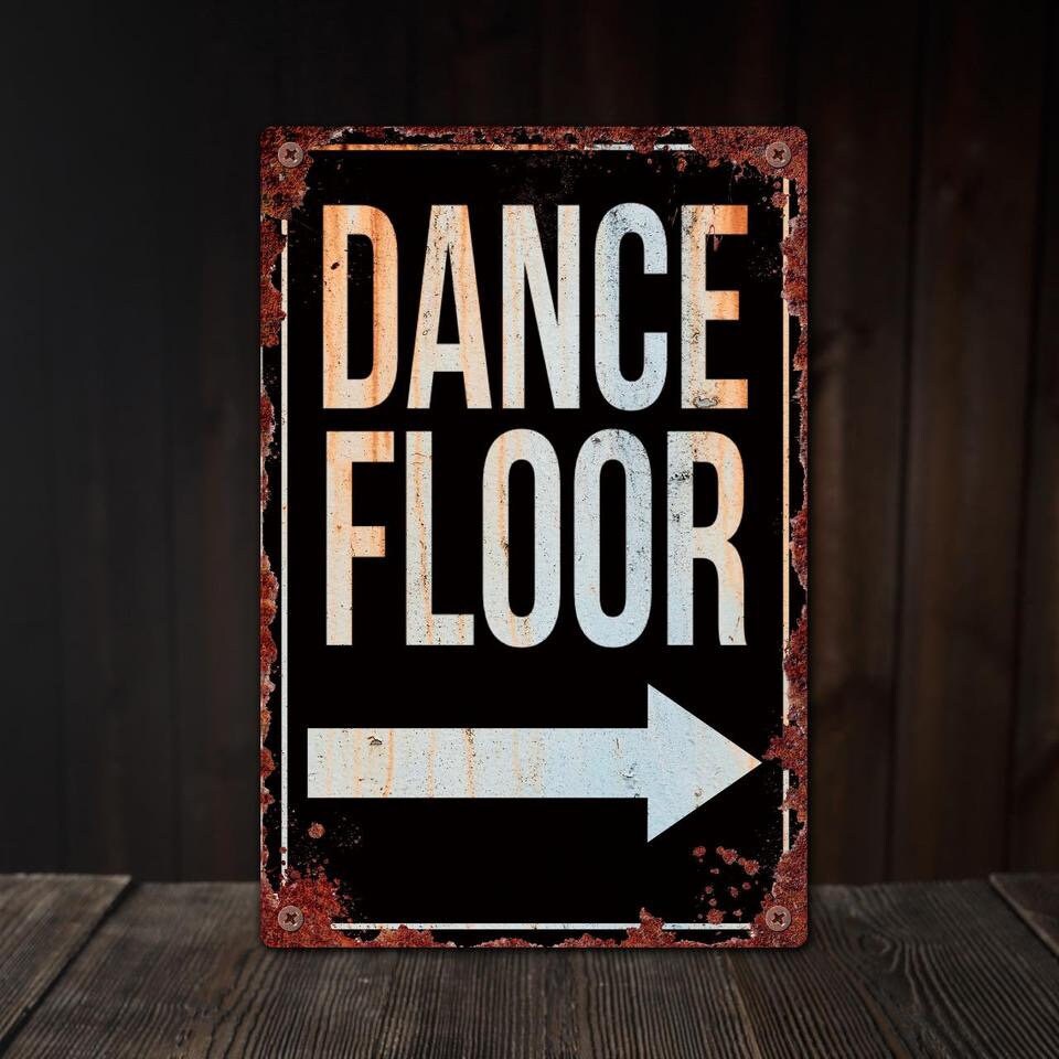 Vintage Dance Floor Metal Wall Plaque, Aluminium Wall Decor. Night Club ...