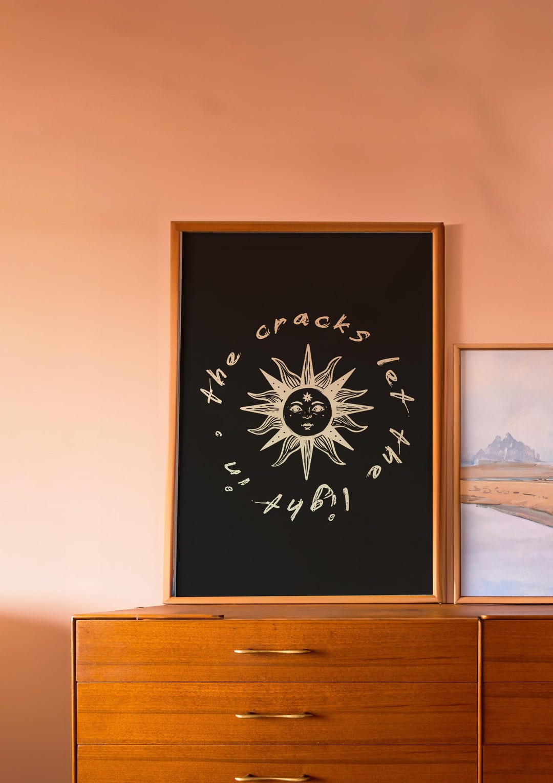 Boho Sun Print, Cracks Let the Light in Poster, Motivational Wall Art ...