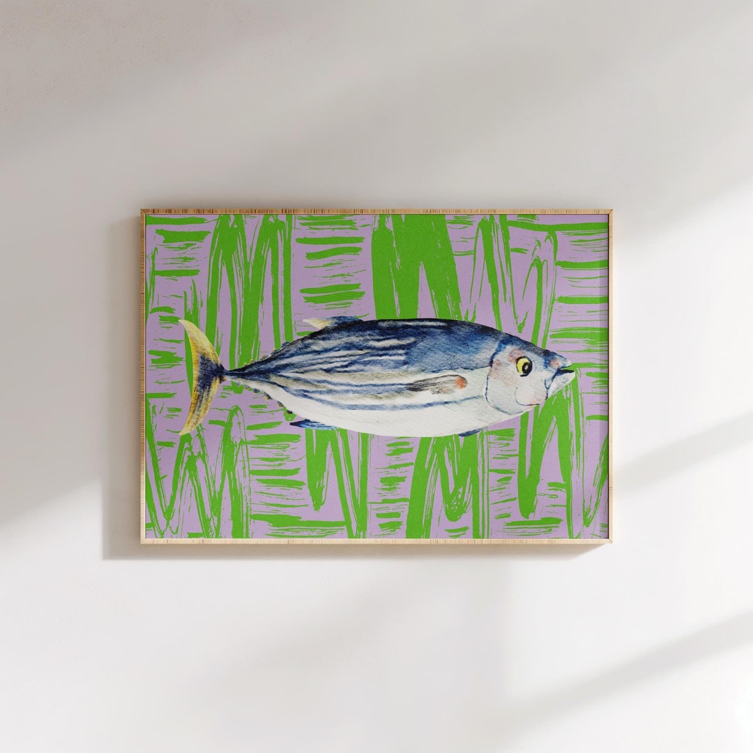 Bold Fish Print, Fisherman Vibes Poster, Coastal Kitchen Decor, Fish ...