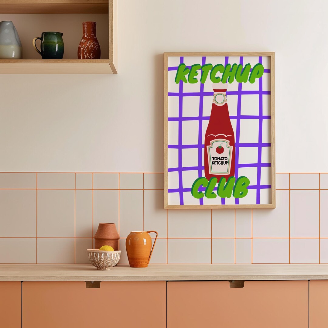 Tomato Sauce Print, Ketchup Club Poster, Ketchup Lover Gift, Fun ...