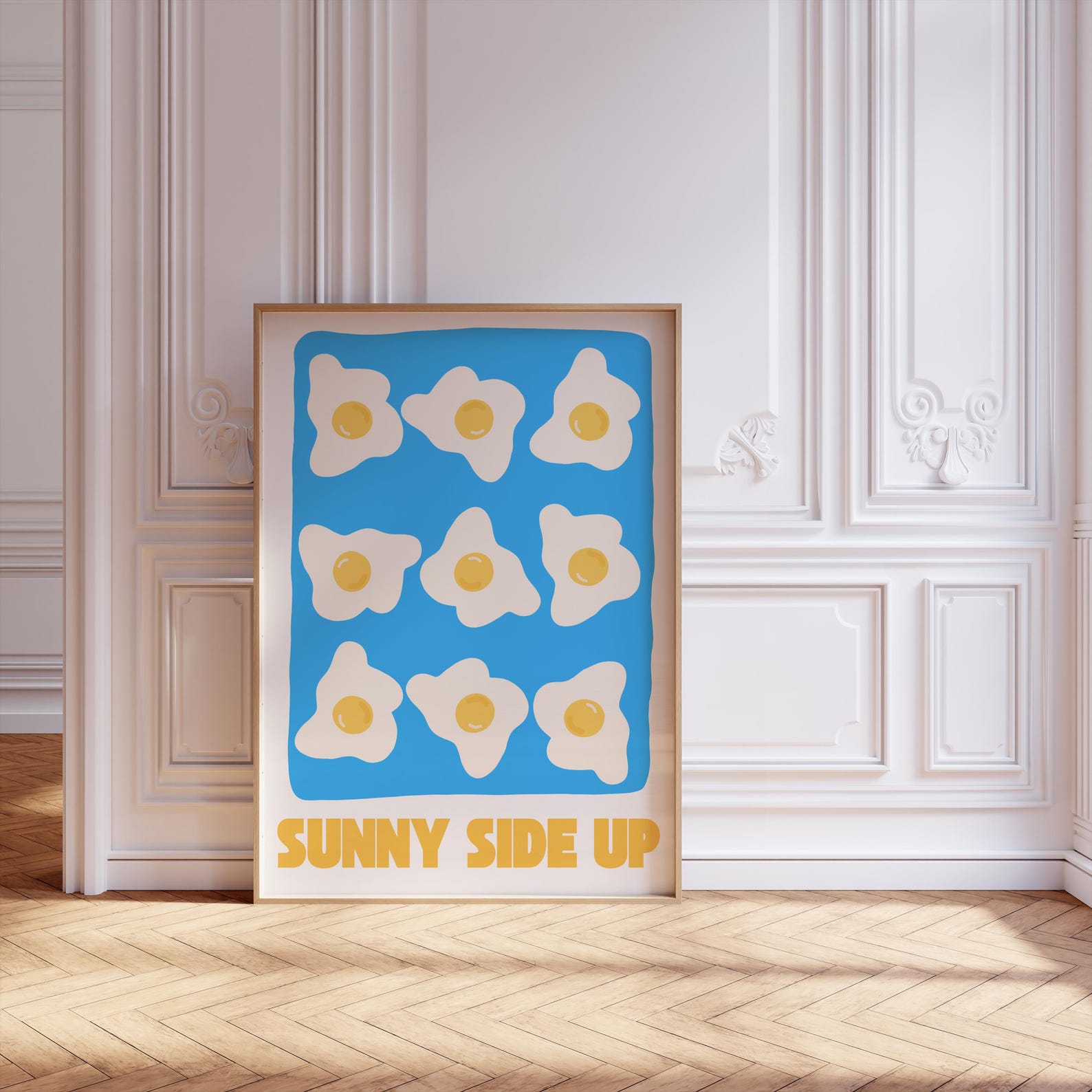 Sunny Side up Print, Fried Egg Poster, Breakfast Nook Art, Kitchen ...