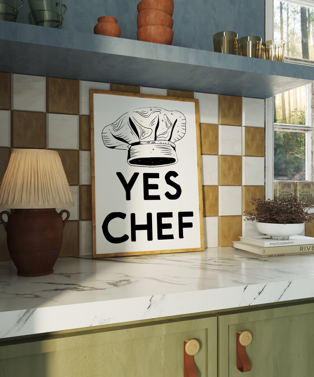 Yes Chef Wall Art, Typography Art Print, the Bear Quote Print, Yes Chef ...