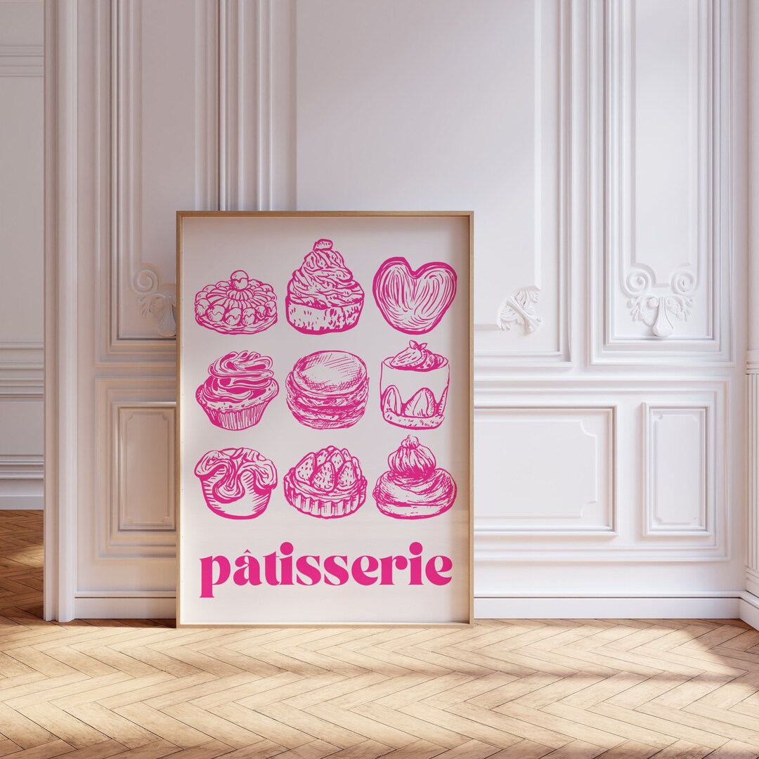Patisserie Print, French Pastry Poster, Parisian Wall Art, French ...