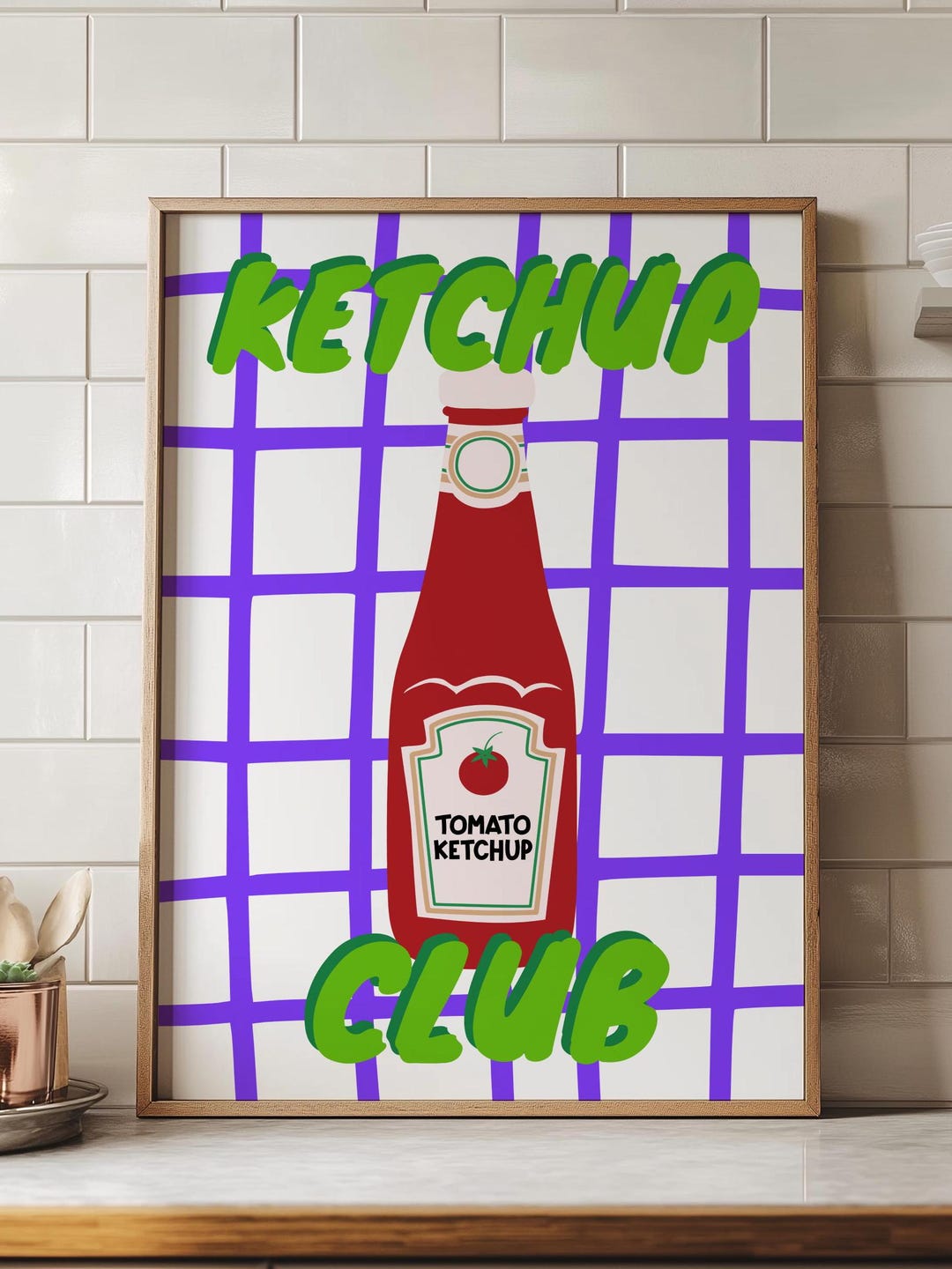 Tomato Ketchup Print, Ketchup Club Poster, Tomato Ketchup Lover Gift ...