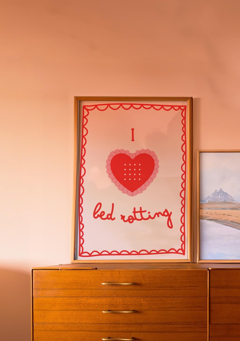 I Love Bed Rotting Print, Cutecore Poster, Sleepy Girl Decor, Gift for ...