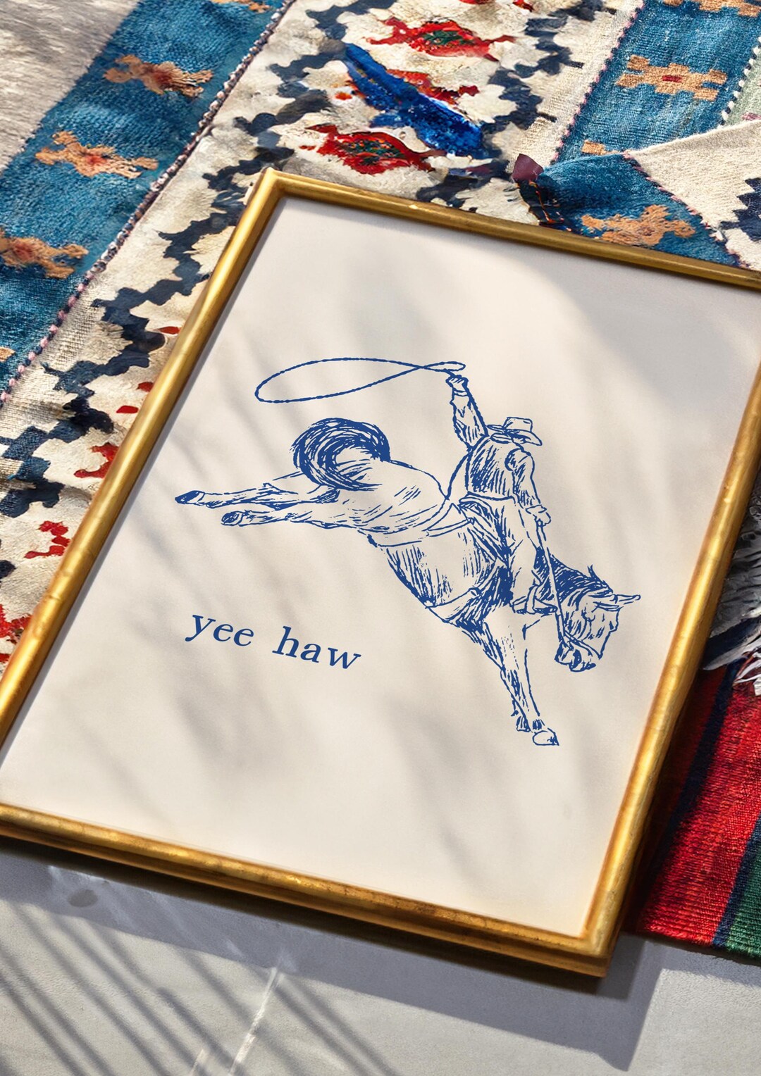 Yee Haw Print, Western Wall Art, Minimalist Cowboy Poster, Elegant ...