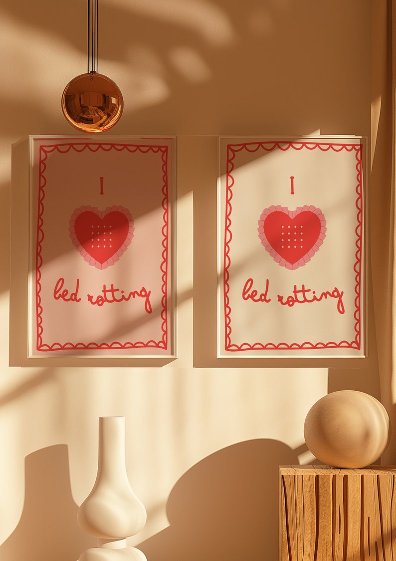 I Love Bed Rotting Print, Cutecore Poster, Sleepy Girl Decor, Gift for ...