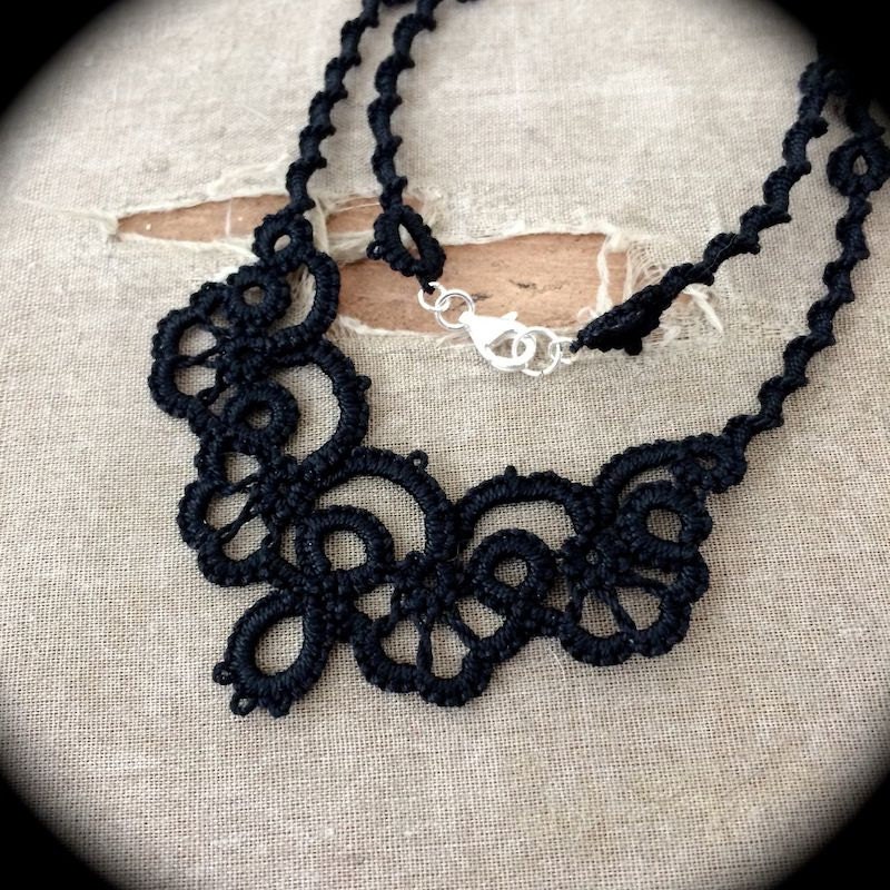 Tatted Lace Necklace - the Twisted Ripple - Etsy