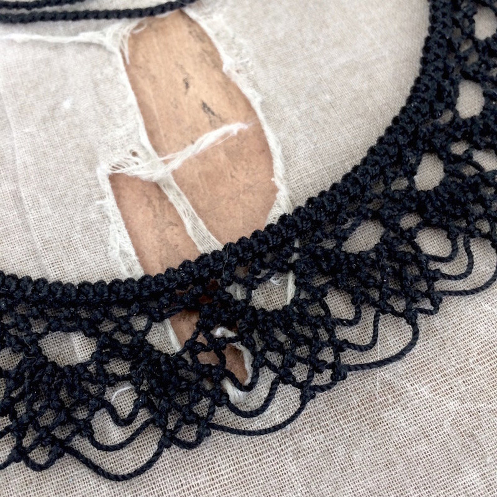 Knotted Lace Choker - Armenian Lace - Oya - Crochet - Pinecones - Etsy
