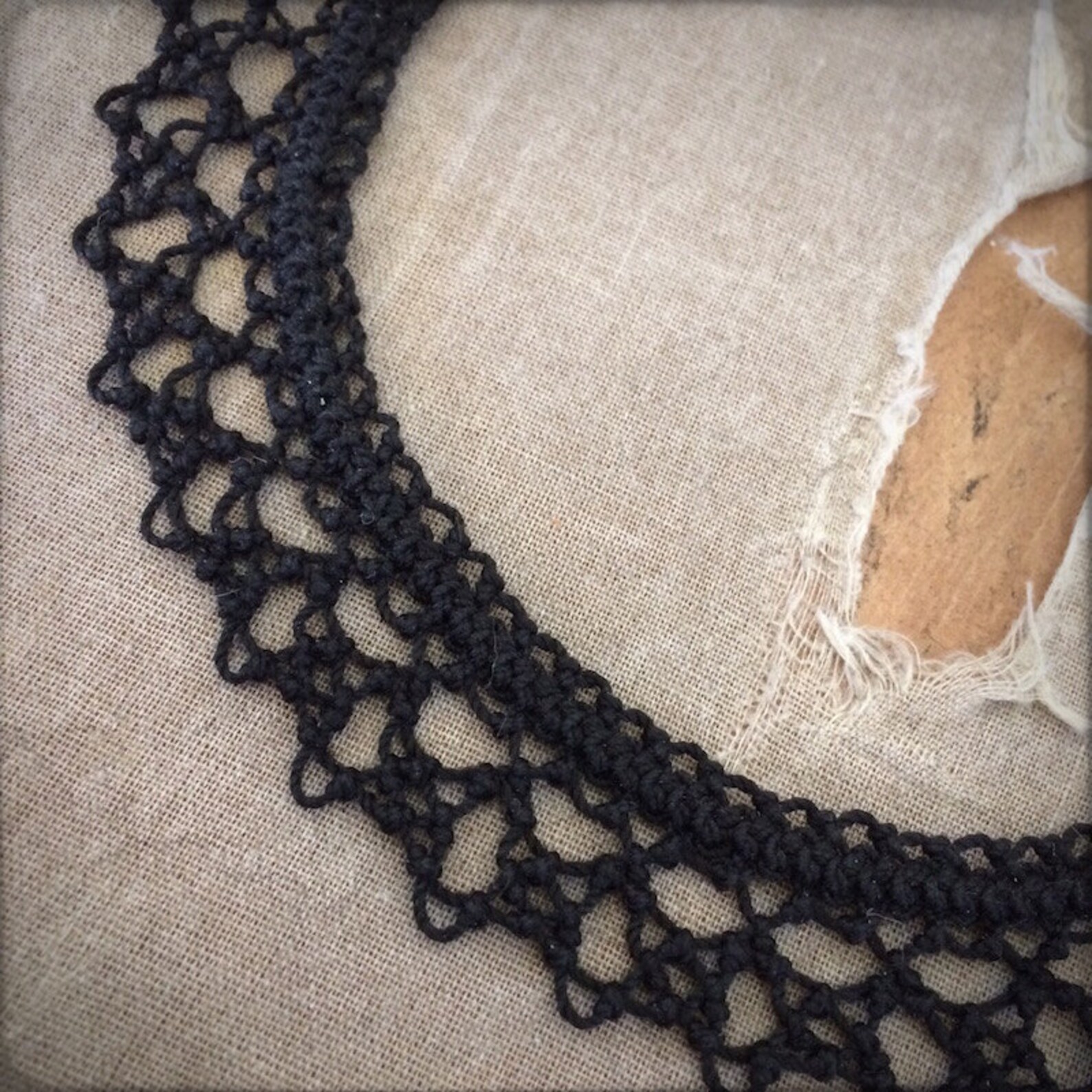 Knotted Lace Choker Armenian Lace Oya Crochet Basket Stitch - Etsy