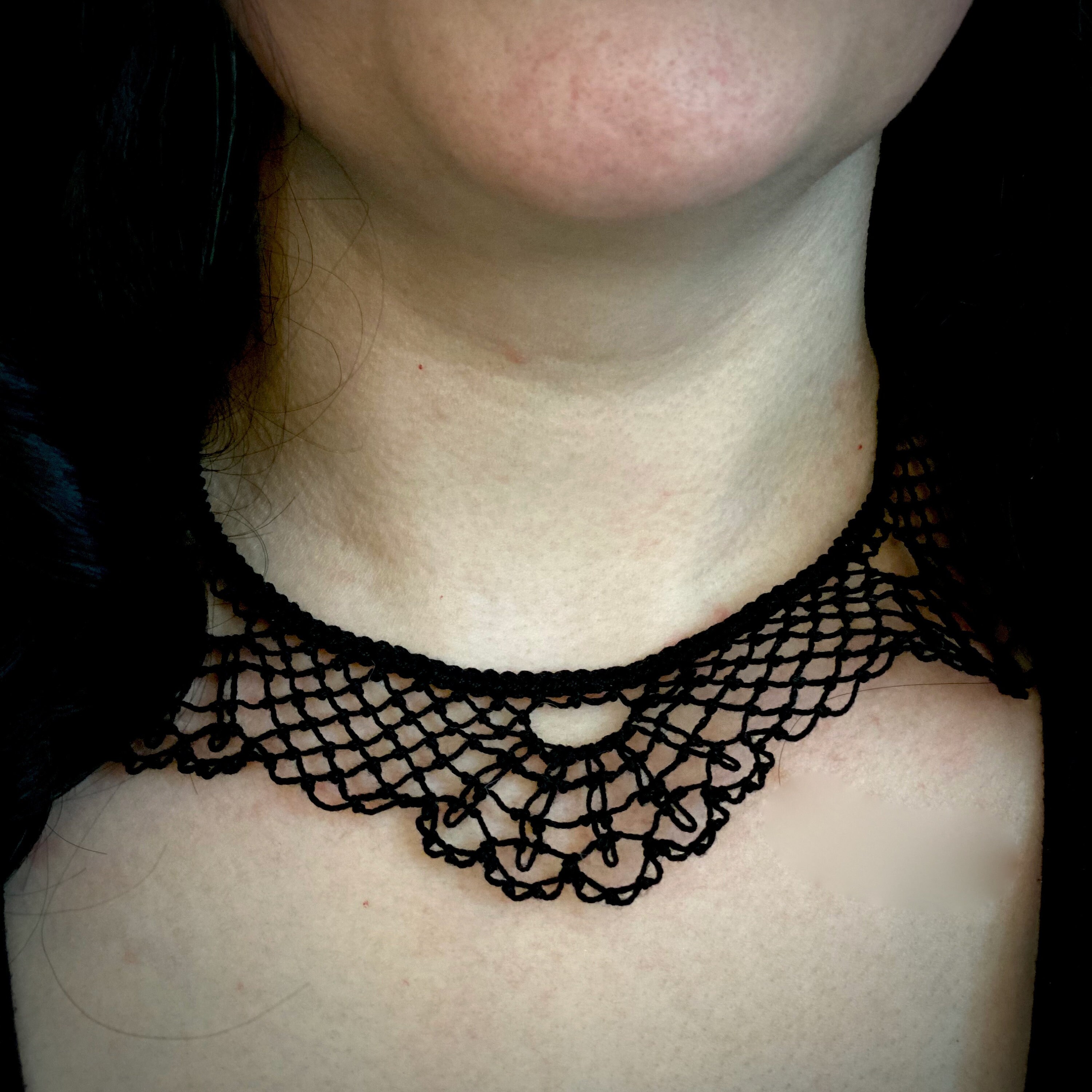 Knotted Lace Choker - Armenian Lace - Oya - Crochet -scallops - Etsy