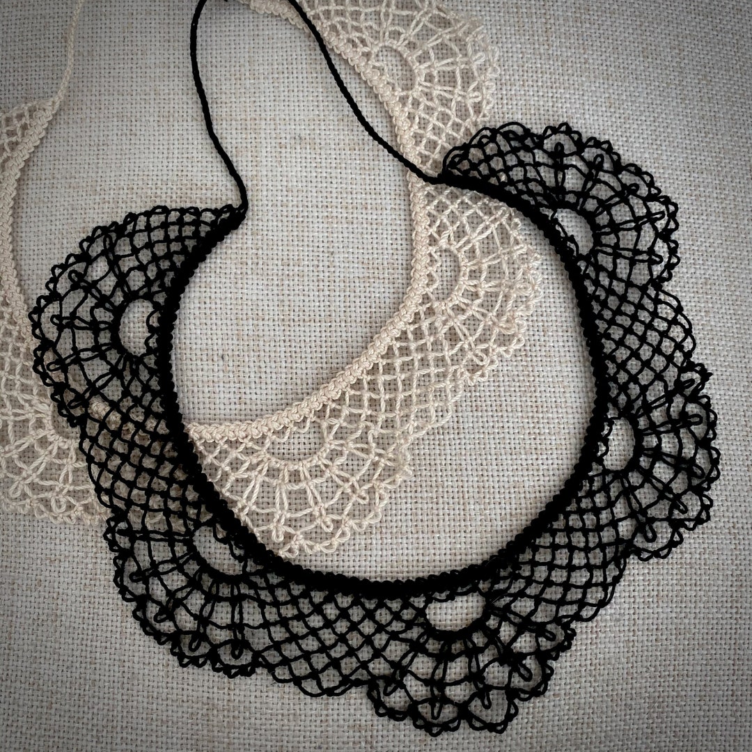 Knotted Lace Choker - Armenian Lace - Oya - Crochet -scallops - Etsy