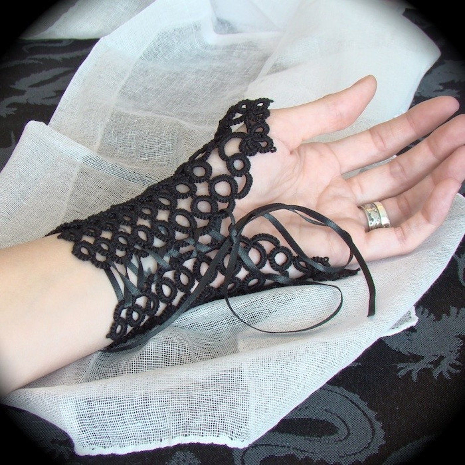 Tatted Lace Gauntlet Bracelet Victorious - Etsy