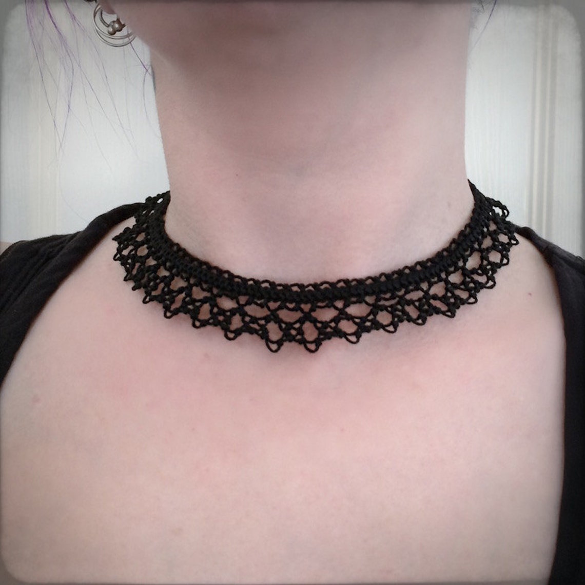 Knotted Lace Choker - Armenian Lace - Oya - Crochet - Basket Stitch - Etsy
