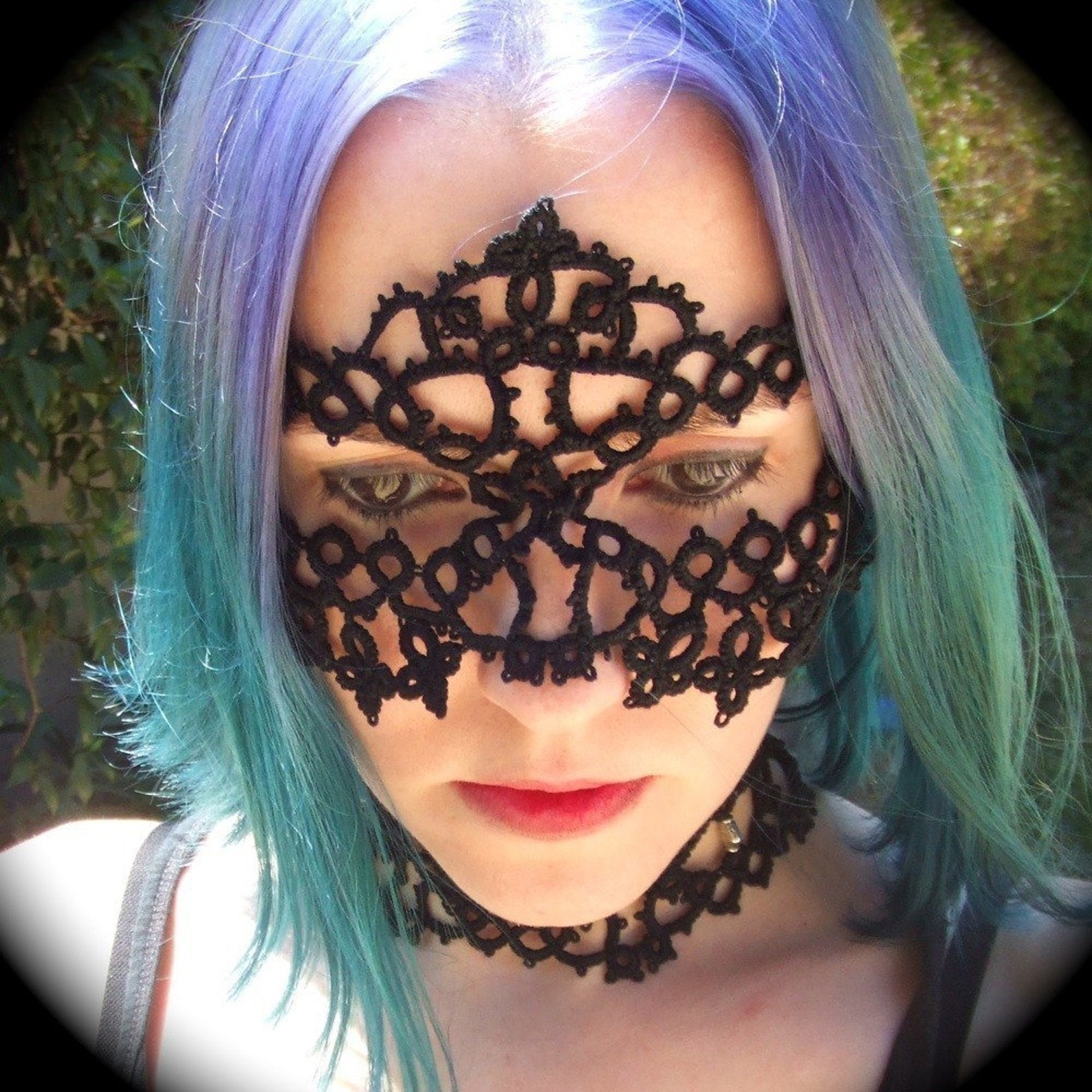 Tatted Lace Mask Down in the Underground - Etsy