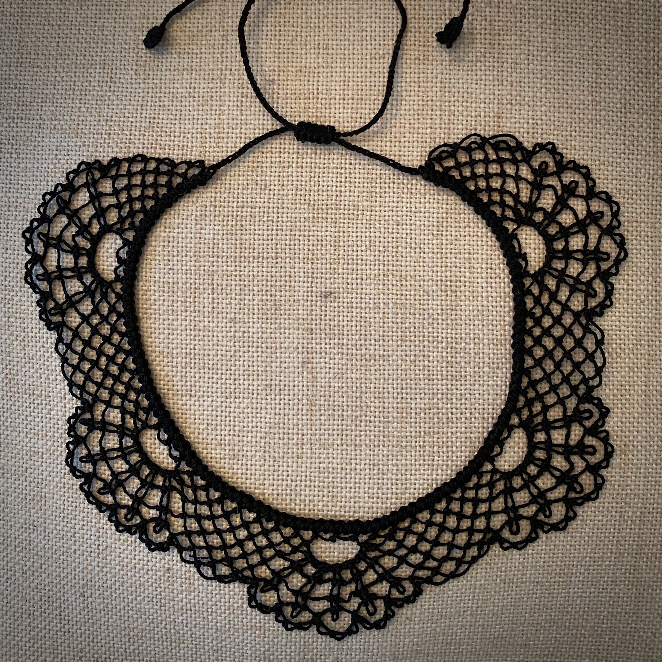 Knotted Lace Choker - Armenian Lace - Oya - Crochet -scallops - Etsy