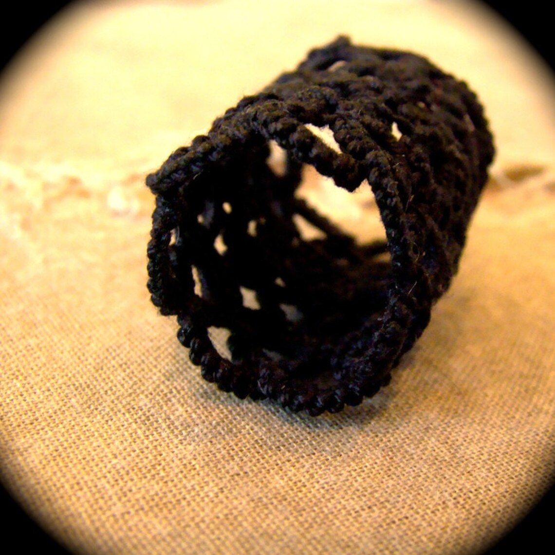 Tatted Lace Ring Double Wide Weave - Etsy