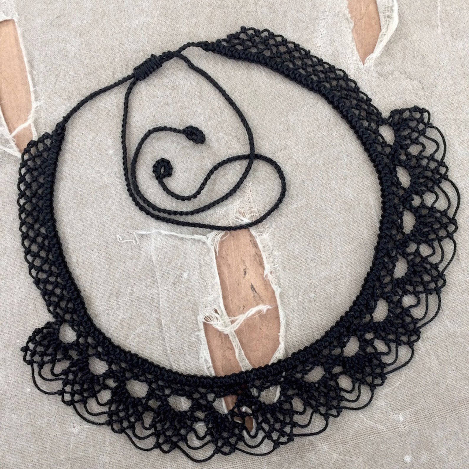 Knotted Lace Choker - Armenian Lace - Oya - Crochet - Pinecones - Etsy
