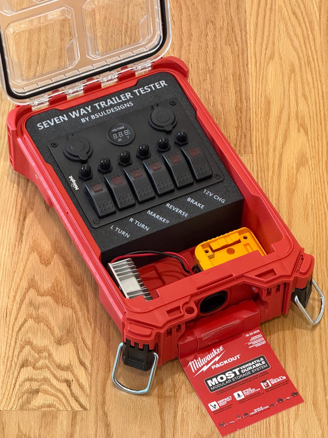 Dewalt 20V Milwaukee Packout Trailer Light Tester Weathertight 7 Pin ...