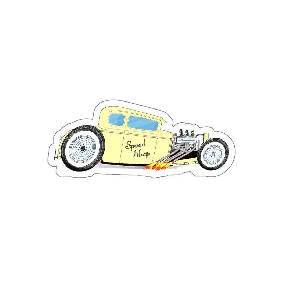 Die-cut Stickers, Hot Rod, Rat Rod, Speed Shop, Drag Strip, Tool Box ...