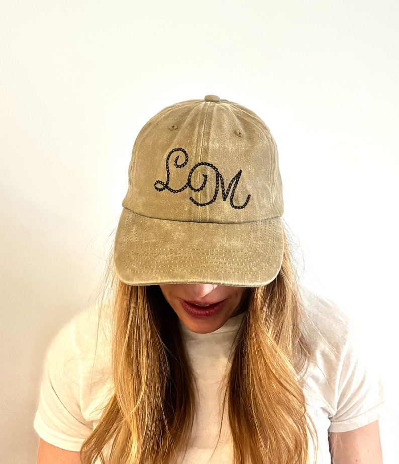 Custom Initials Dad Hat: Embroidered Vintage Washed Cotton Baseball Cap ...
