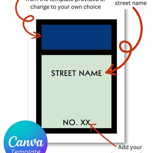 Set of 8 Street Names, Wall Art, Editable Canva Template With Full ...
