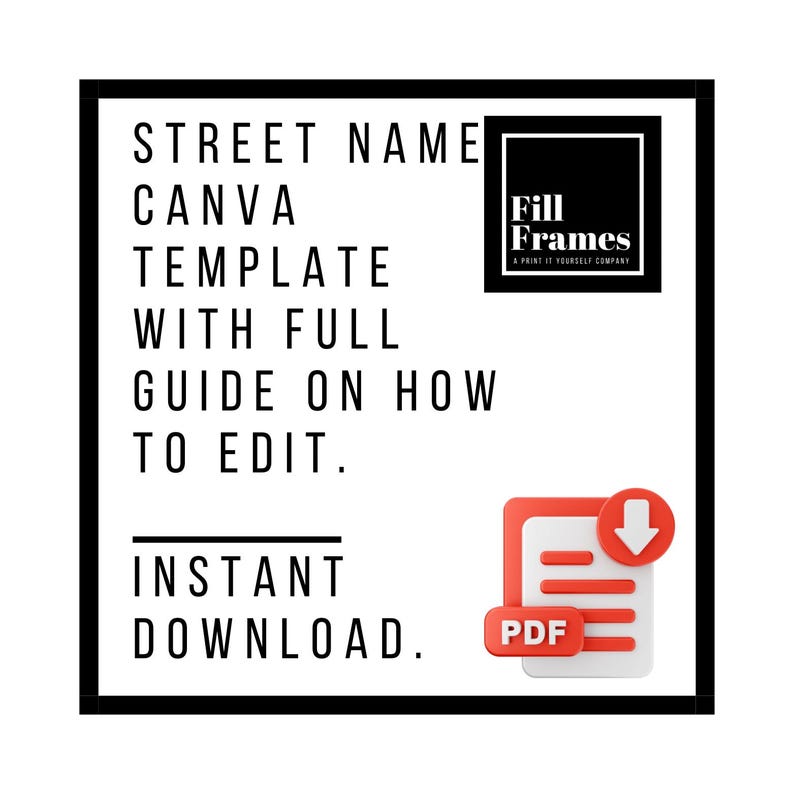 Set of 8 Street Names, Wall Art, Editable Canva Template With Full ...